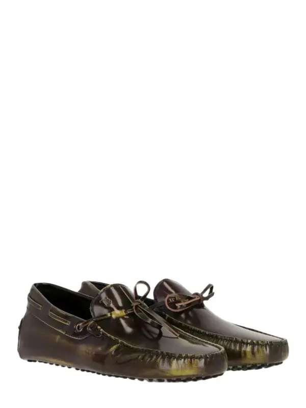 TOD'S Bow Detail Gommino Loafers - Brown