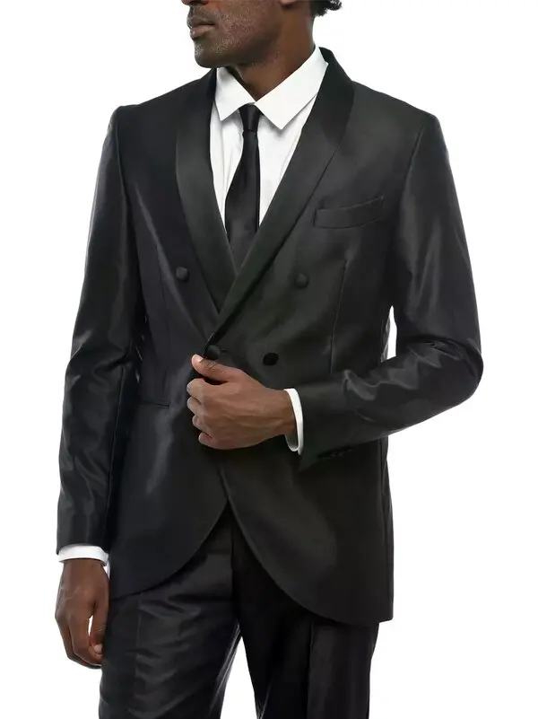 Corneliani Double-breasted Shawl-lapel Suit - Black