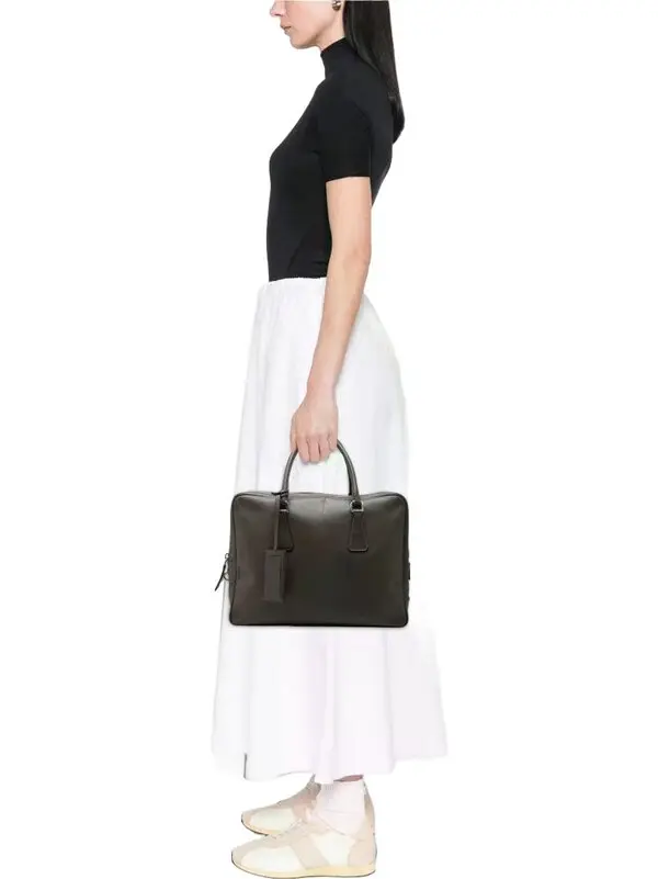 Prada Saffiano Leather Briefcase - Grey