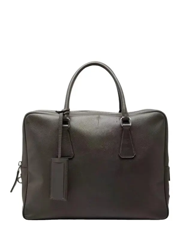 Prada Saffiano Leather Briefcase - Grey