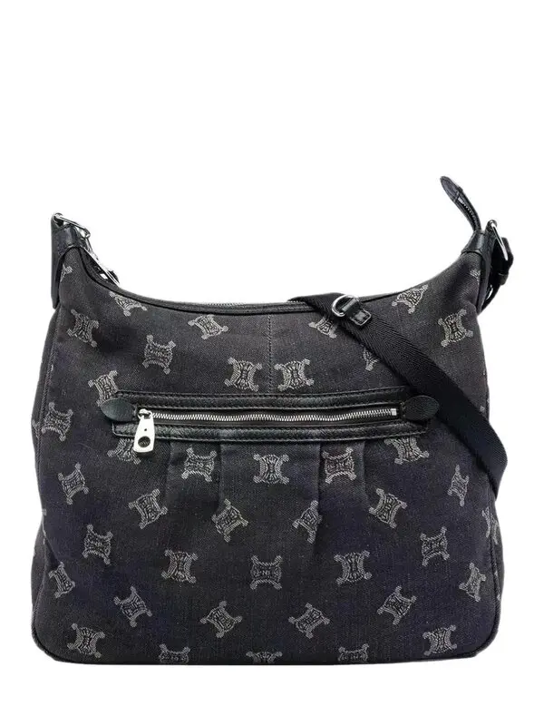 Celine Macadam Denim Crossbody Bag - Black