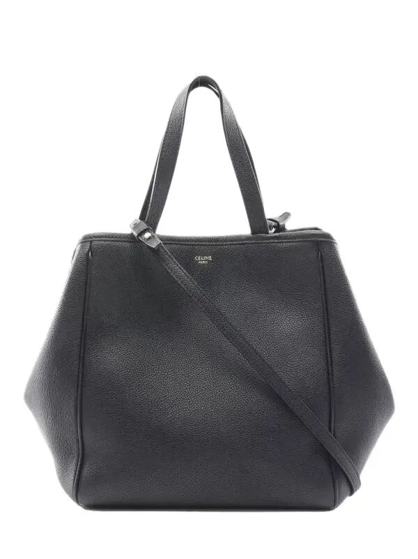 Celine 2000s Small Folded Cabas Tote Bag - Black