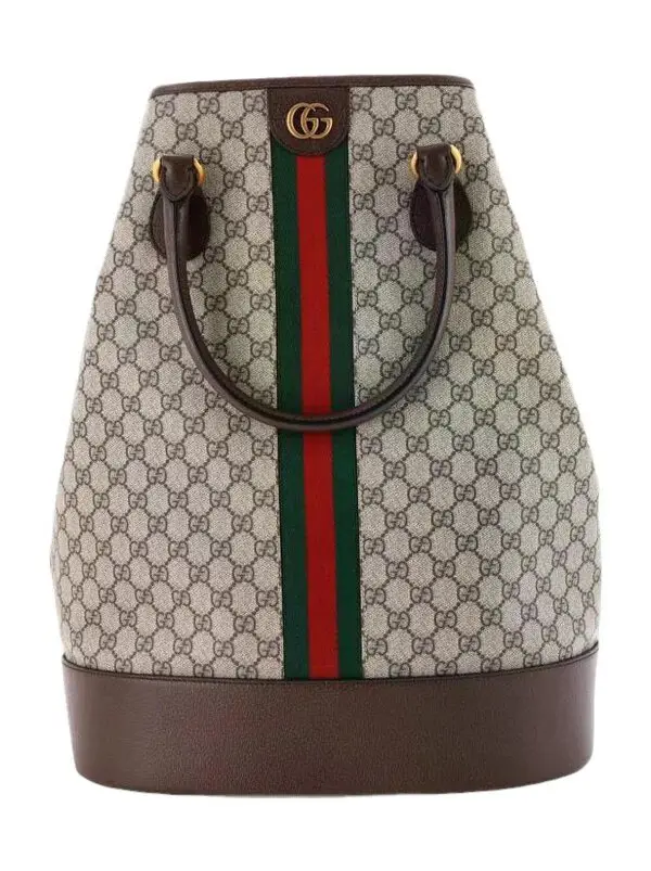 Gucci Savoy Duffle Gg Coated Canvas Tote Bag - Brown