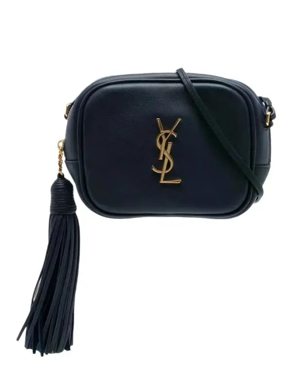 Saint Laurent Calfskin Monogram Blogger Bag Crossbody Bag - Blue