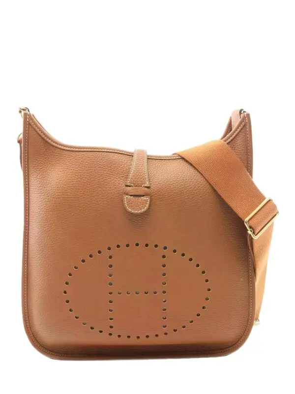 Hermès Leather Shoulder Bag With Perforated H Logo - Brown