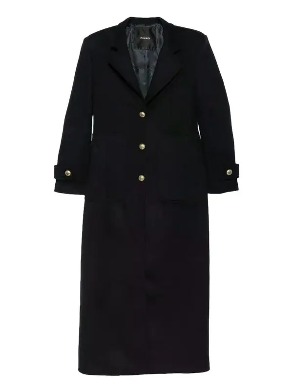 Pinko Single-breasted Coat With Notched Lapels - Blue