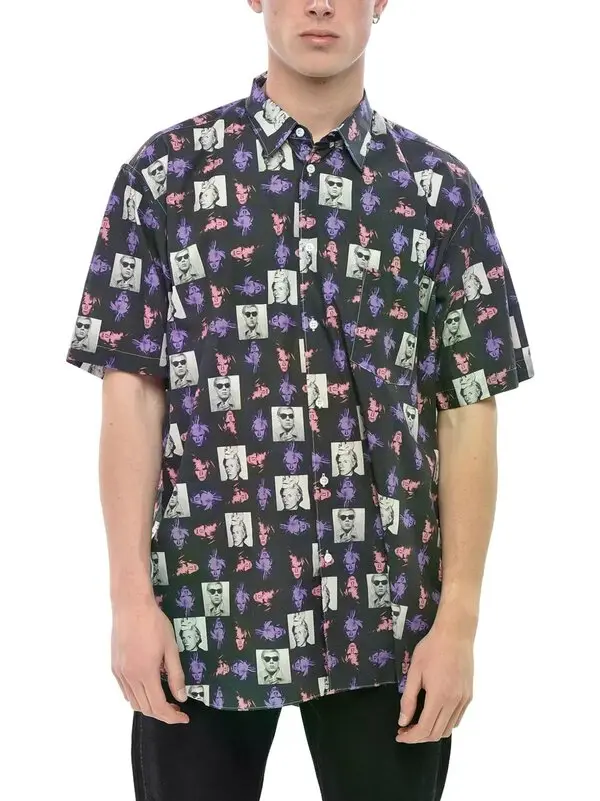 Comme Des Garçons Andy Warhol Printed Cotton Shirt - Black