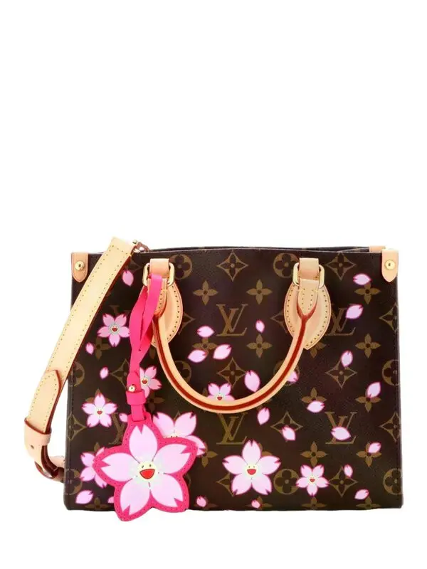 LOUIS VUITTON X Takashi Murakami Onthego Limited Edition Cherry Blossom Monogram Pm Tote Bag - Brown