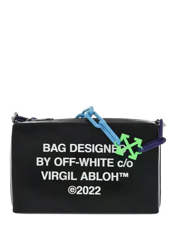 Off-White Logo-print Chain-link Shoulder Bag - Black
