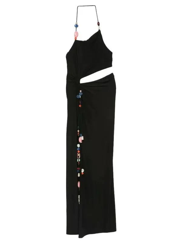 Cult Gaia Macie Bead-embellished Cut-out Maxi Dress - Black