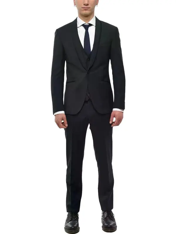 Corneliani Academy Satin-trim Suit - Black