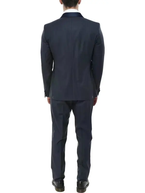 Corneliani Satin-lapel Three-piece Suit - Blue