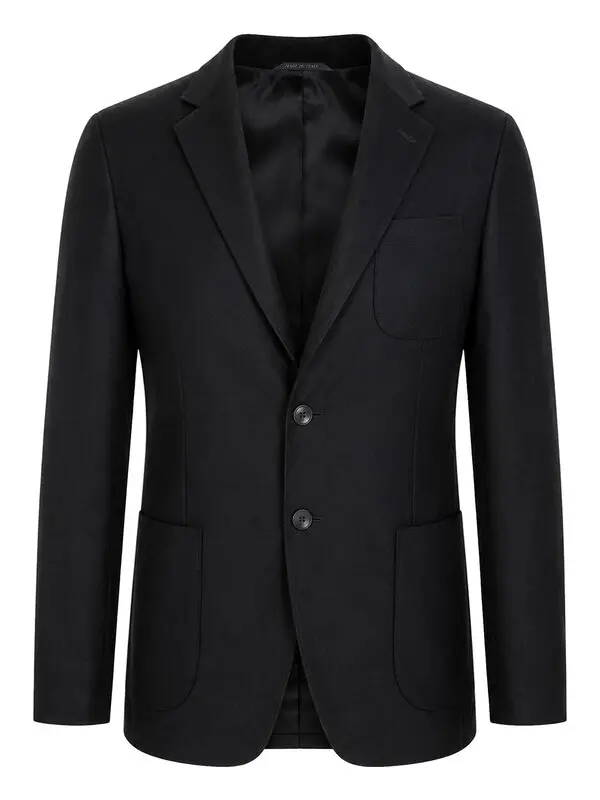 Giorgio Armani Giacca Monopetto Sfoderata In Cashmere - Blue