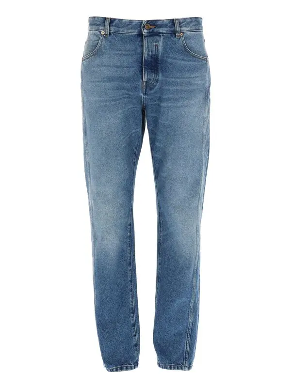 Balmain Straight Leg Jeans - Blue