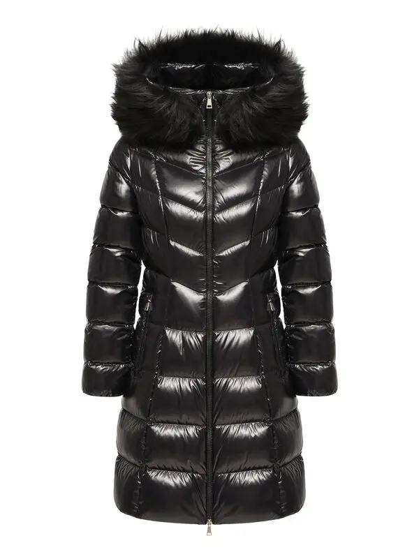 Moncler Fulmarusse Hooded Down Jacket With Faux Fur Trim - Black