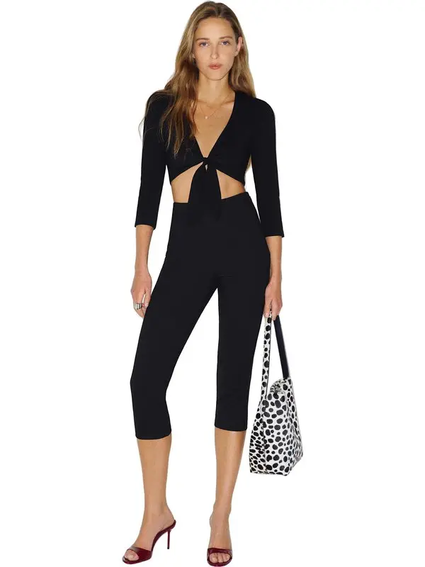 REFORMATION Luci Knit Cardigan Top - Black