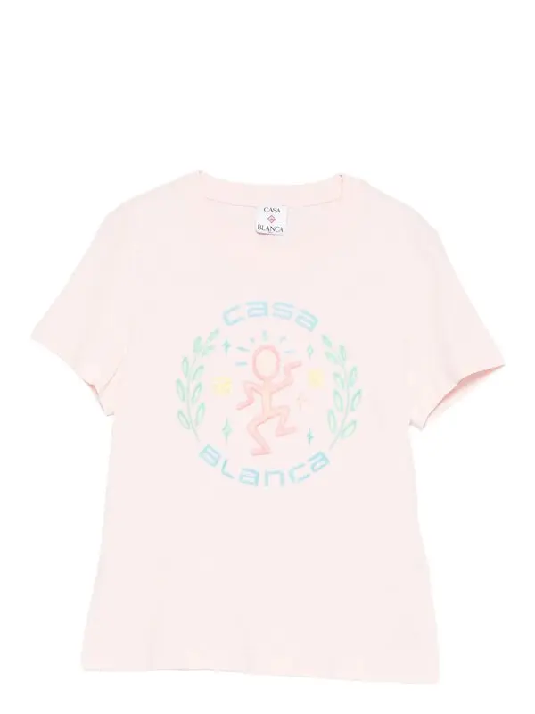 Casablanca Short-sleeve Crew Neck T-shirt With Graphic Print - Rosa