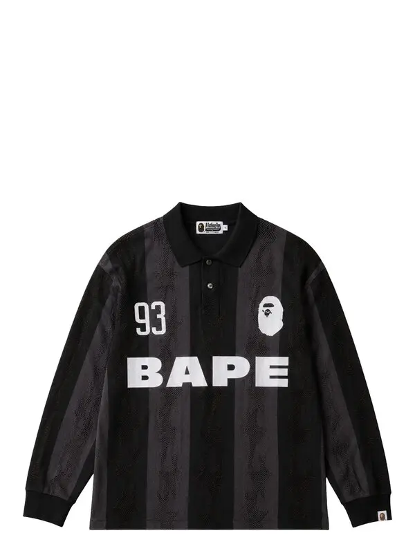A BATHING APE Classic Polo Shirt With Bold Logo - Black