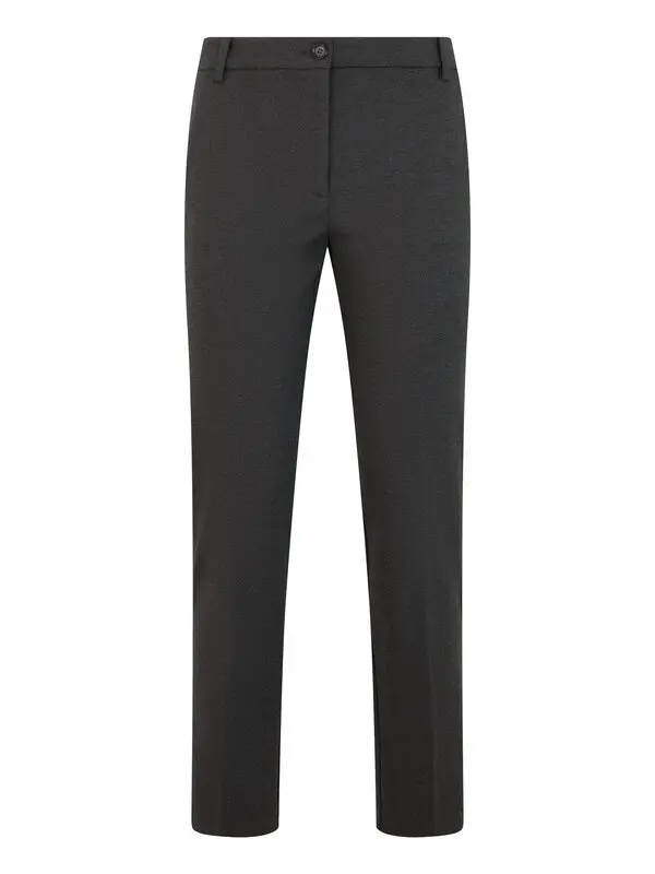 Pinko Slim Fit Trousers With Elastic Waist And Slight Flare - Grey