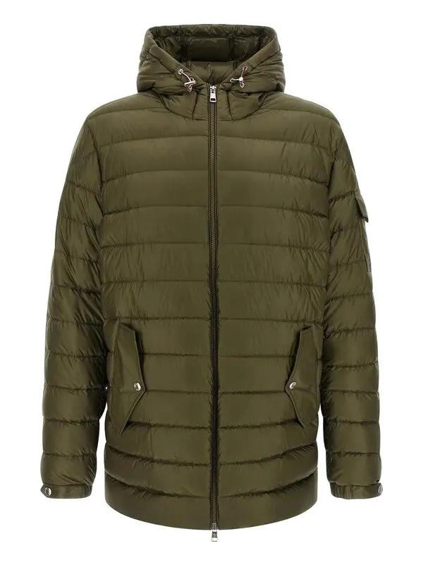 Moncler Quilted Down Jacket With Adjustable Hood - Verde