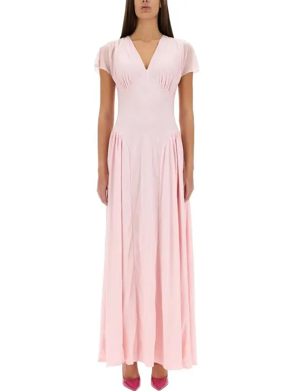 ROTATE BY BIRGER CHRISTENSEN Maxi Dress With Drape - Pink