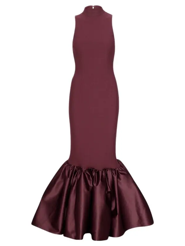 ROTATE BY BIRGER CHRISTENSEN Sleeveless High-neck Mini Dress With Flared Hem - Rosso
