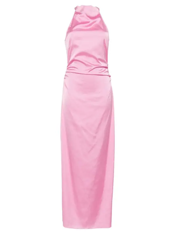 ROTATE BY BIRGER CHRISTENSEN High-neck Gathered Mini Dress - Rosa