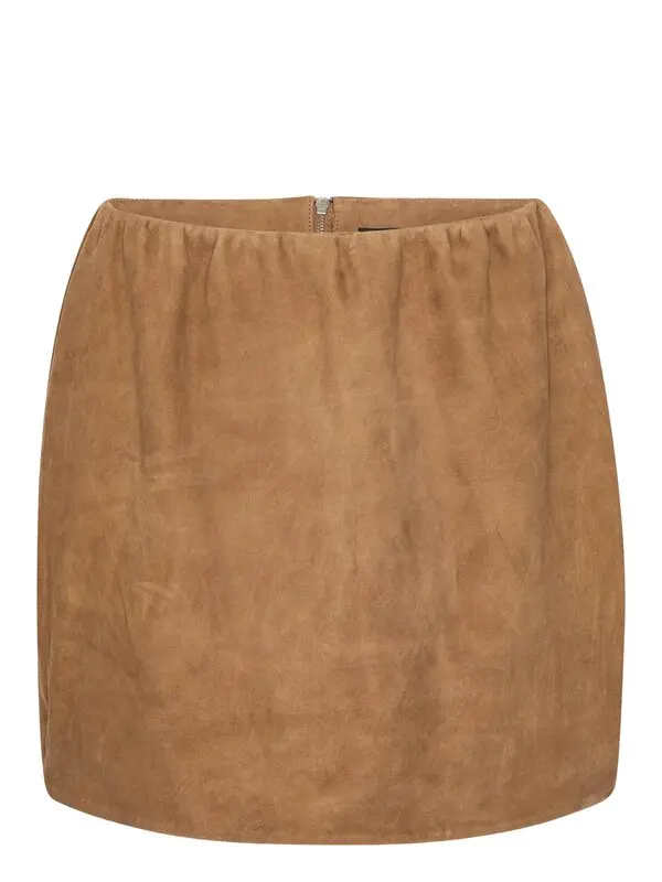 ROTATE BY BIRGER CHRISTENSEN Suede Mini Skirt - Marrone