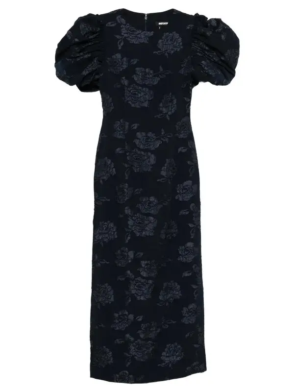 ROTATE BY BIRGER CHRISTENSEN Puff Sleeve Floral Maxi Dress - Blu