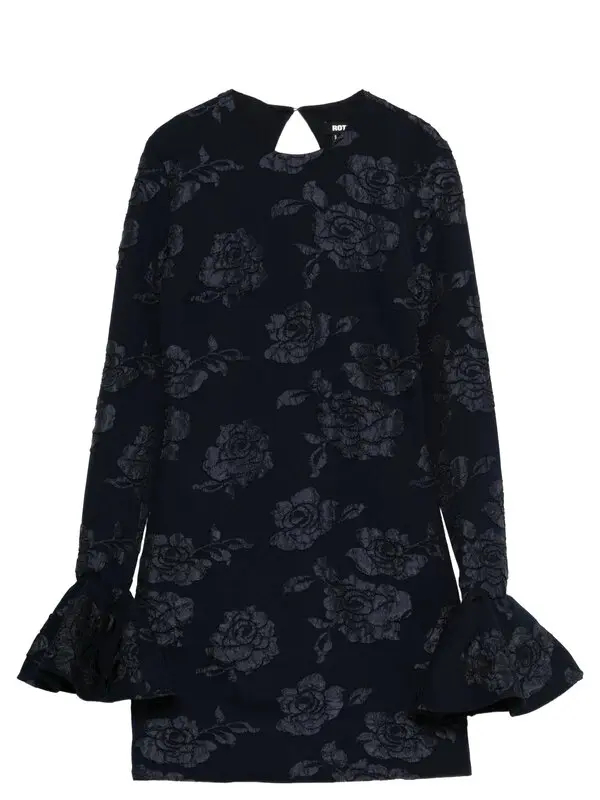 ROTATE BY BIRGER CHRISTENSEN Floral Long Sleeve Mini Dress - Blu