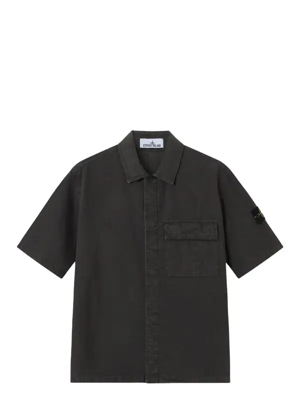 Stone Island Bellows Flap Pocket Overshirt With Hidden Snaps And Left Chest Mini Pocket - Grigio
