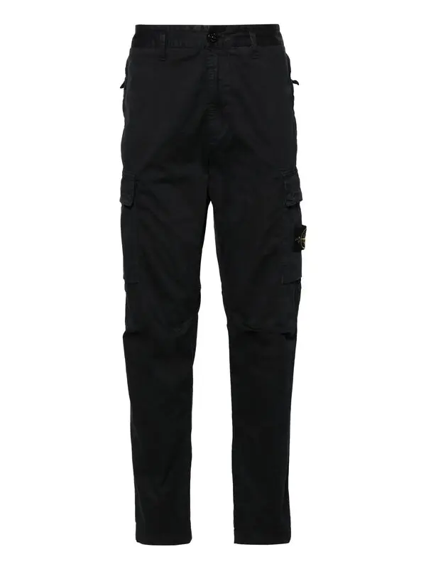 Stone Island Regular Fit Cotton Elastane Cargo Pants - Blu