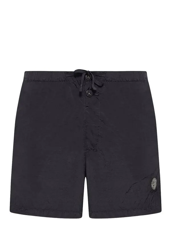 Stone Island Contrast Stitch Drawstring Track Pants - Nero