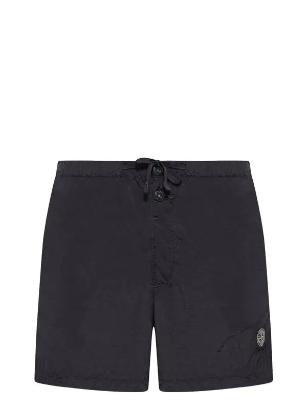 Stone Island Contrast Stitch Drawstring Track Pants - Nero