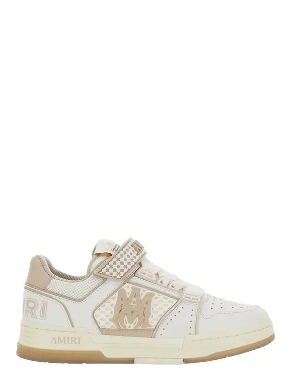 Amiri Perforated Detail Logo Appliqué Lace-up Sneakers - Bianco