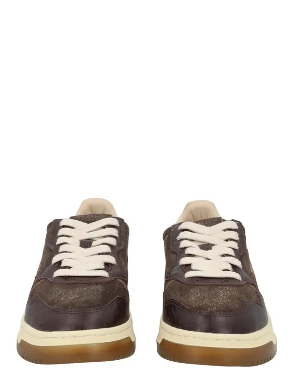 AUTRY Suede And Crocodile-embossed Leather Sneakers - Multicolour