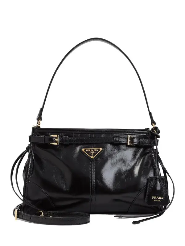 Prada Bonnie Small Leather Handbag - Black