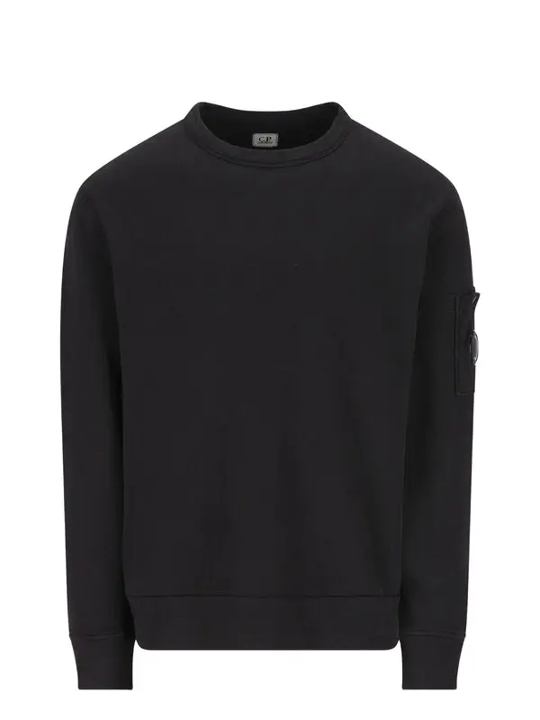 C.P. COMPANY Crewneck Sweatshirt With Magnifying Pocket - Nero