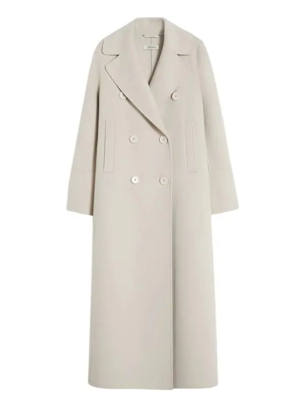 Max Mara Double-breasted Virgin Wool Coat With Notched Lapel And Vent - Blu