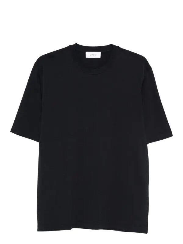 LARDINI Cotton And Silk Blend Crewneck T-shirt - Blu