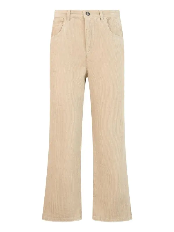 MARANT ETOILE Flared Corduroy Trousers - Beige