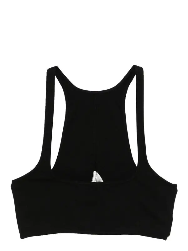Rick Owens Racerback Cropped Cotton Tank - Nero