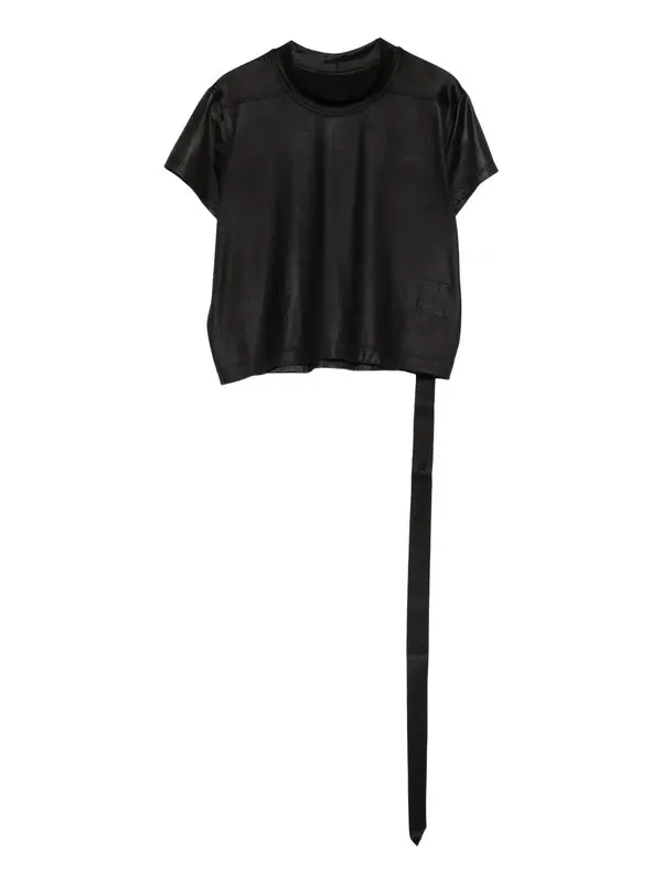 Rick Owens Cropped Ribbed Neck T-shirt - Nero