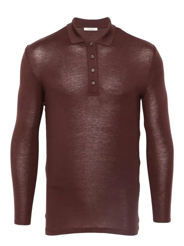ENTIRE STUDIOS Classic Polo Collar Polo Shirt With Front Half Button Placket - Marrone