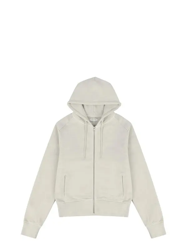 ENTIRE STUDIOS Non-detachable Hood Zip Sweatshirt With Drawstring - Bianco