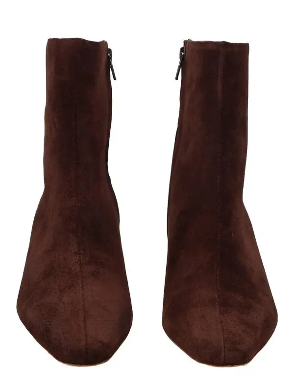 Staud Suede Zip-up Ankle Boots - Brown