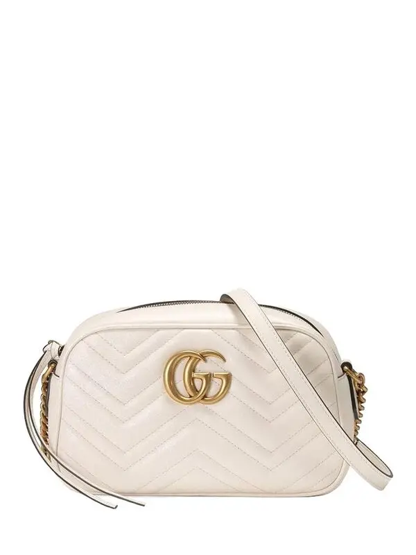 Gucci Quilted Chevron Mini Shoulder Bag - Bianco