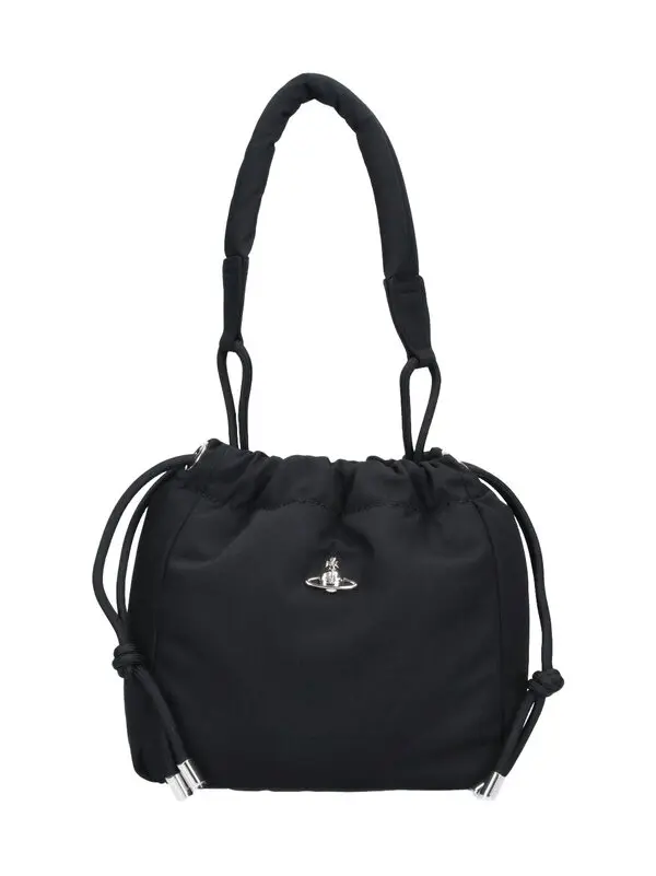 VIVIENNE WESTWOOD Two-tone Polyester Shoulder Bag - Black