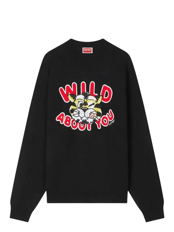 Kenzo Wild Tiger" Wool-cotton Jumper - Nero