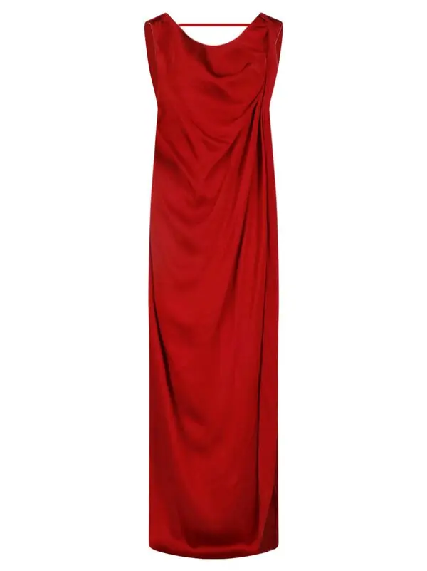 MAISON MARGIELA Sleeveless Draped Maxi Dress - Red